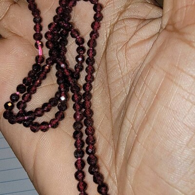 AAA Natural Red Garnet Gemstone Beads Micro Faceted 2mm 3mm 4mm Round ...