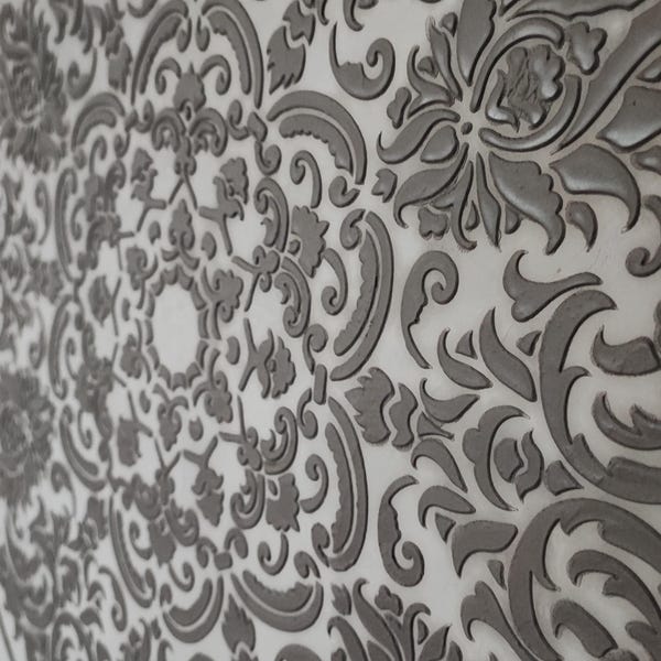 Damask Wall Stencil, Damask Plaster Stencil, Furniture Transfers ...