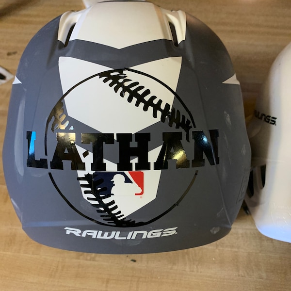 Custom Baseball Player Name Decal - Helmet, Car, Laptop - Etsy