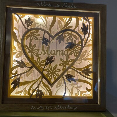 Mom/mam/mum/mama Shadow Box SVG, 3d Papercut Layered Paper Art Template ...