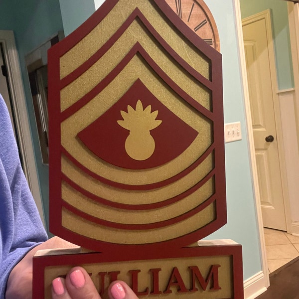 USMC Marine Corp Enlisted Rank Standing Name Plate - Military Promotion ...