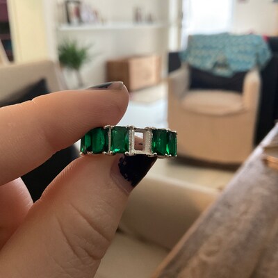 Natural Princess-cut Garnet Wedding Band, Garnet and Diamond Full ...