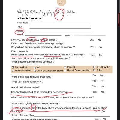 Scar & Stretch Mark Camouflage Intake Form, Editable Consent Form, DIY ...