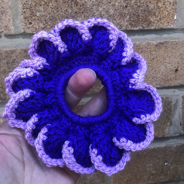Flower Scrunchie Crochet Pattern, Crochet Scrunchie Pattern, Hair ...
