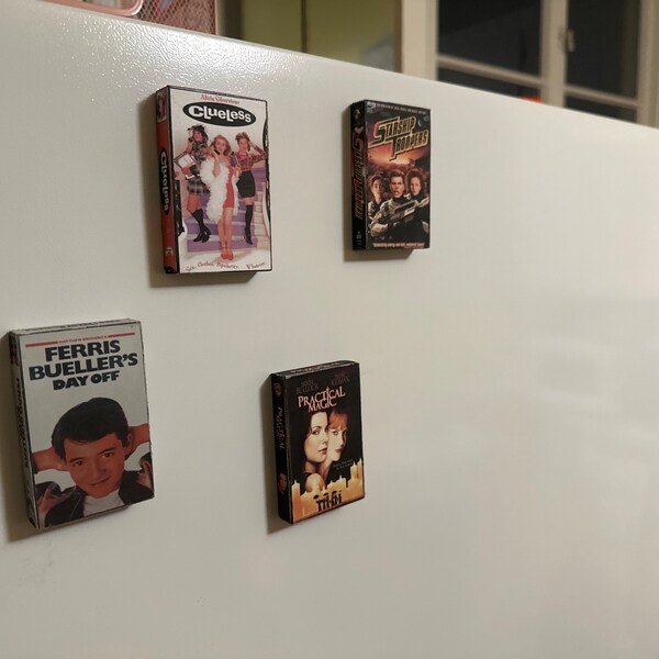 Retro VHS 90's Movies Mini Magnets Classic Cult Movies VHS Tape Covers ...