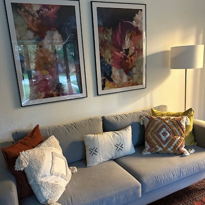 Above Bed Art Romantic Watercolor Gallery Wall Art Set of 3 Kiss Print ...