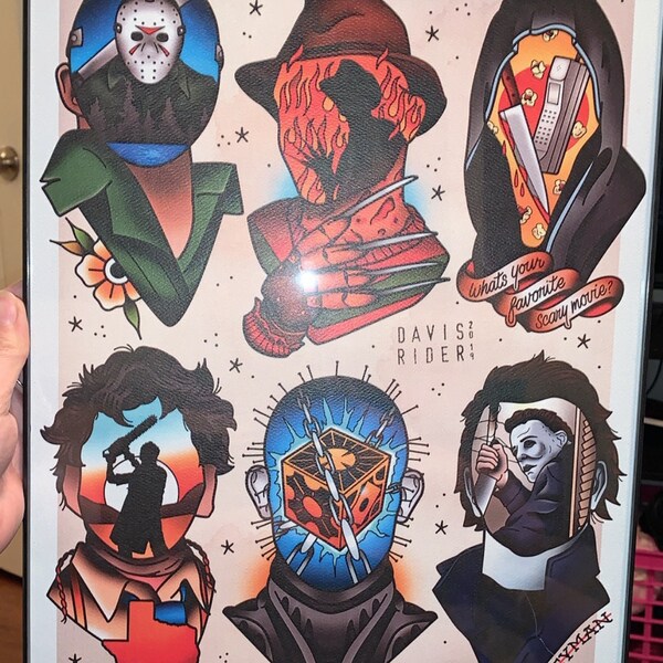 Horror No-face Tattoo Flash Art Print - Etsy