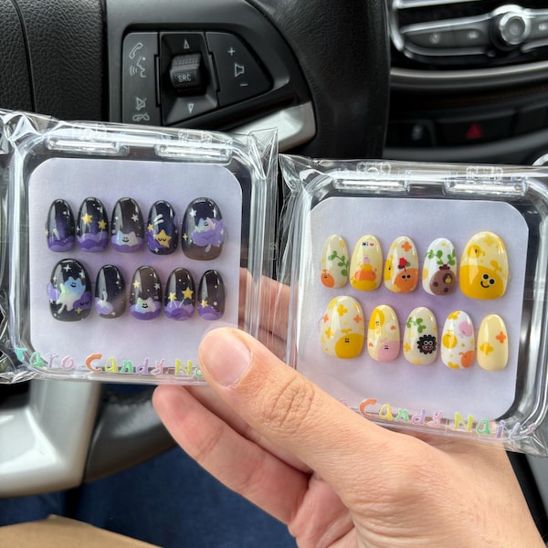 Pikmin Hand-painted Press-on Nails - Etsy