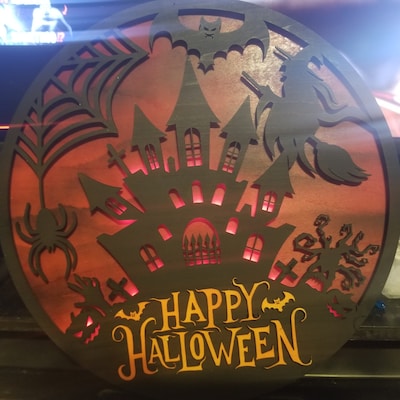 Happy Halloween Sign Svg for Laser Cutting Halloween Sign SVG Laser Cut ...