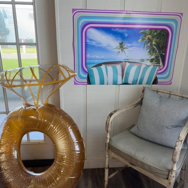 Amor Island Confessional Background | Printable Party Backdrop 36x24 ...