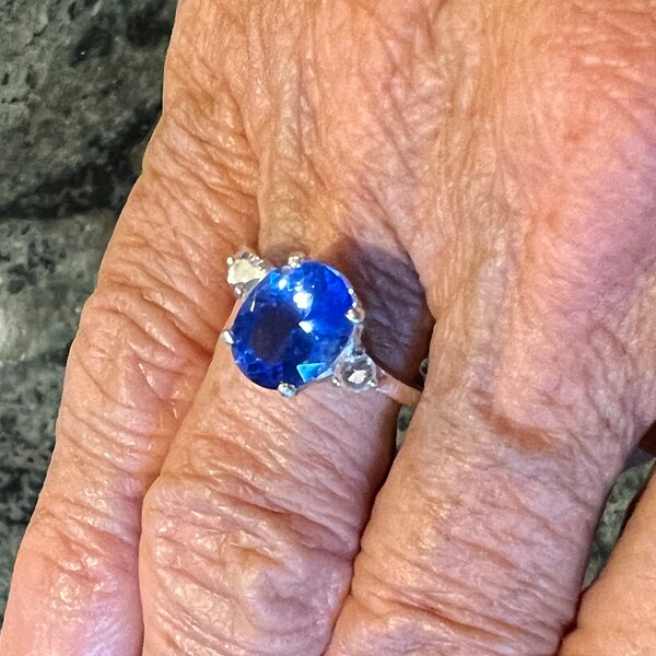 Siberian Blue Quartz Ring With Danburite Gemstones in .925 Sterling - Etsy