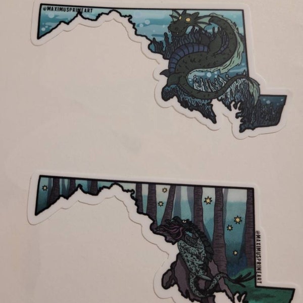 3 Inch Vinyl Cryptid State Stickers - Chessie or Snallygaster From ...