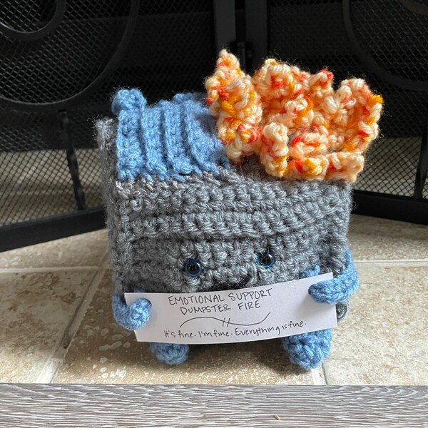 PATTERN ONLY Crochet Dumpster Fire, Amigurumi Dumpster Fire, Cute ...