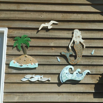 Splash Water Drip Ocean Wave Tide Splash Spill Gift DIY Wood Cutout ...