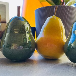 Ceramic Pear, Hand Made Realistic Pear, Green Pear, Home Decoration ...