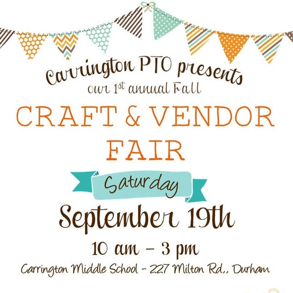 Bunting Clipart Digital Banner Flag Graphics Aqua Blue Orange Brown ...