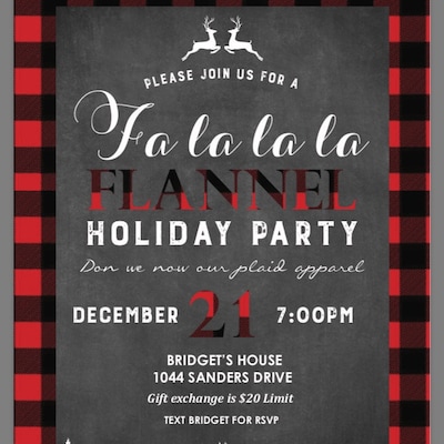 Lumberjack Holiday Party Invitation Rustic Christmas - Etsy