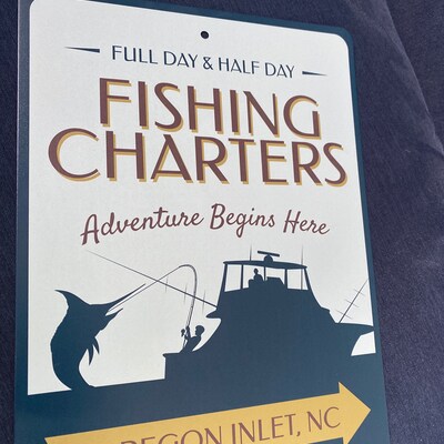 Fishing Charters Sign, Deep Sea Fishing Sign, Fisherman Gift, Fish ...