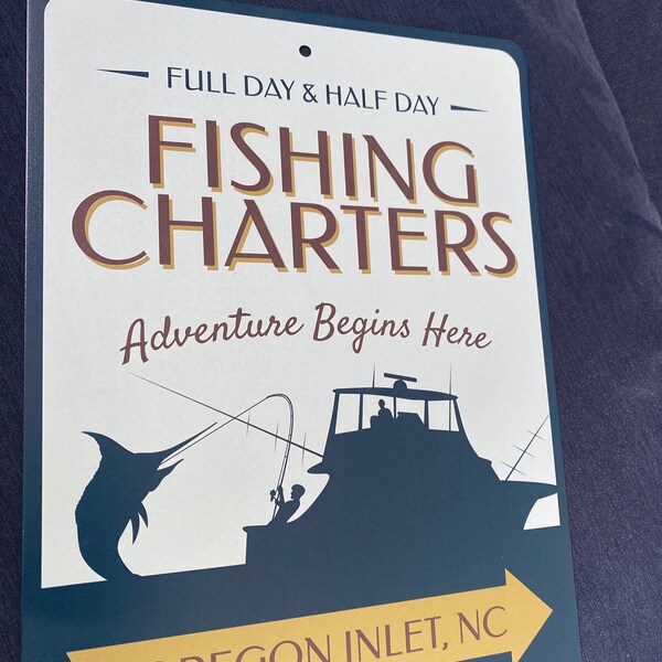 Fishing Charters Sign, Deep Sea Fishing Sign, Fisherman Gift, Fish ...