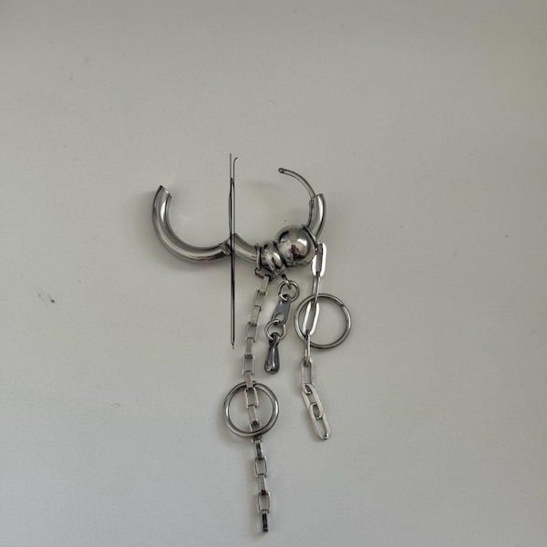 Stainless Steel Chain Earrings | Silver Dangly Chain Earrings | Grunge ...