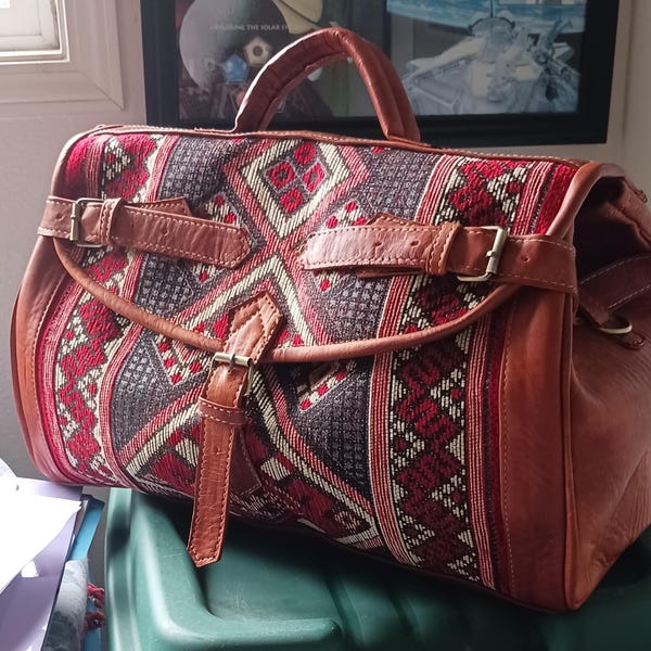 Personalized Large Kilim Travel Bag / Moroccan Kilim Travel Bag for ...