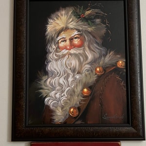 Father Christmas woodland Santa by Susan Comish 18x22 Santa Claus Saint ...