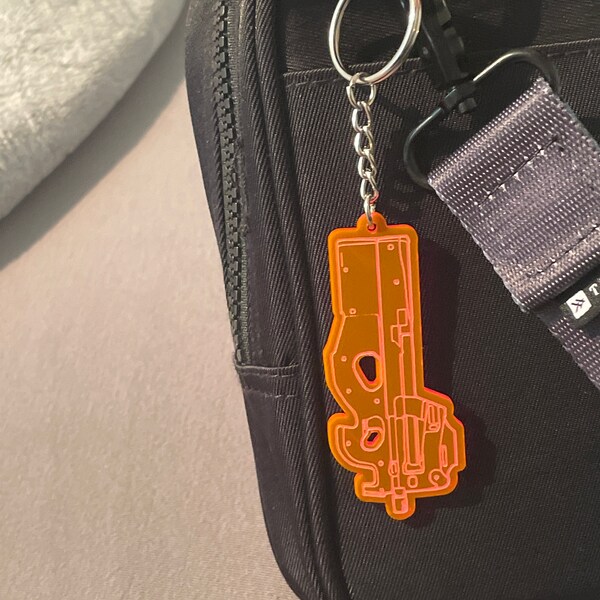 Pink P90 Keychain, Charm, or Necklace FN P90 P-chan Laser-cut Acrylic ...