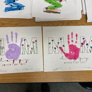 Dad's Birthday Double Handprint Card for Daddy From Kids, Sons, Twins ...