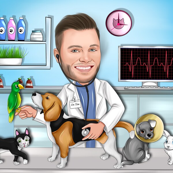 Personalized Veterinarian Gift, Custom Vet Print From Photo ...