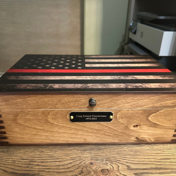 Thin Red Line Memory Box - Etsy