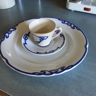 Beautiful Blue Olga Bowl With Lid Art Nouveau Tureen Villeroy and Boch ...