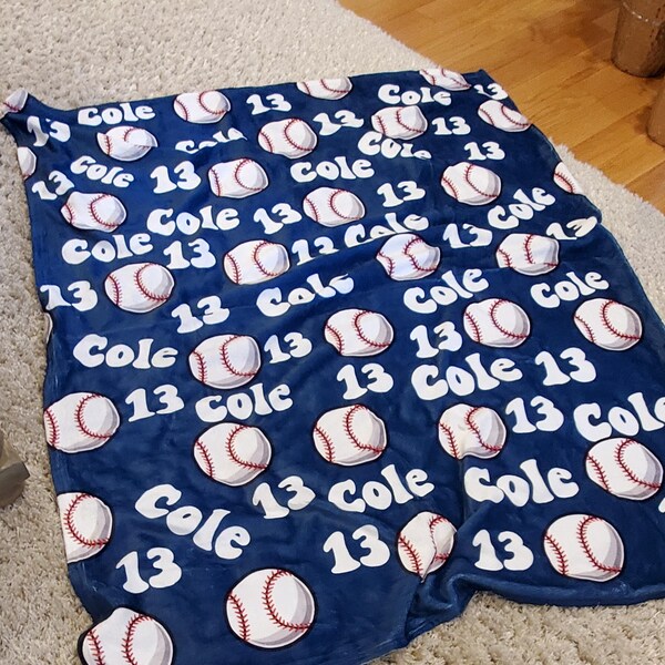 Personalized Baseball Blanket, Sports Gift, Baseball Blanket Gift, Gift ...