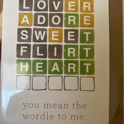 Wordle LOVE Card Valentine's Day Card anniversary Card,valentines Day ...