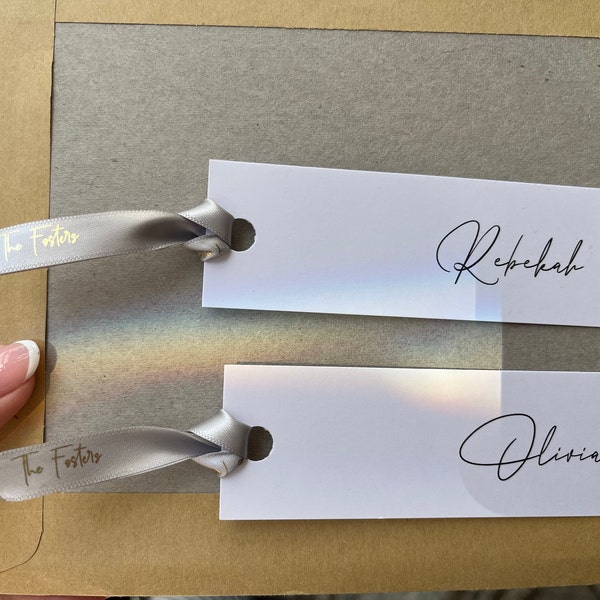 Personalised Wedding Place Names | Ribbon Place Names | Name Cards ...