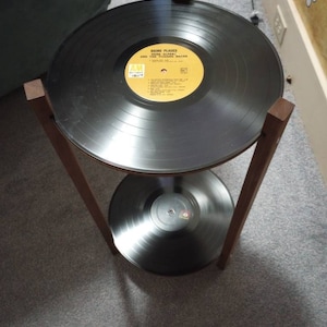 Record Table, Two Shelf LP Retro Record Side Table, Plant Stand - Etsy