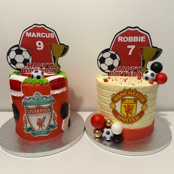Football Shirt Cake Topper | Football Supporter, Custom Name, Birthday ...