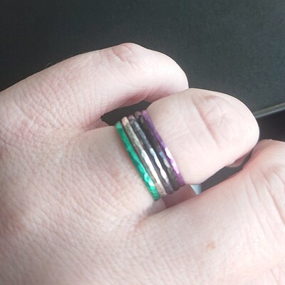 Super Thin Violet Silver Stackable Rings,purple Ring,purple Stacking ...