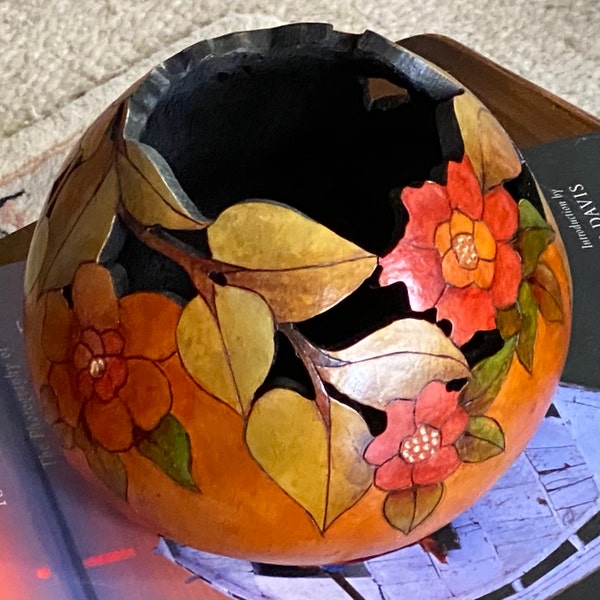 Deep Orange Flowers and Trailing Leaves Incase This Apple Gourd With ...