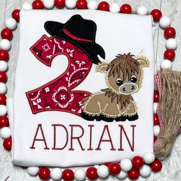 Cowboy Birthday Numbers Set Applique Machine Embroidery Design Download ...