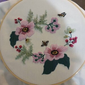 Flower Ribbon Embroidery Kit Floral, Easy DIY Beginner Ribbon ...