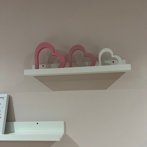 Freestanding Wooden Hollow Heart Shape Ornament Decor Any Colour Girly ...