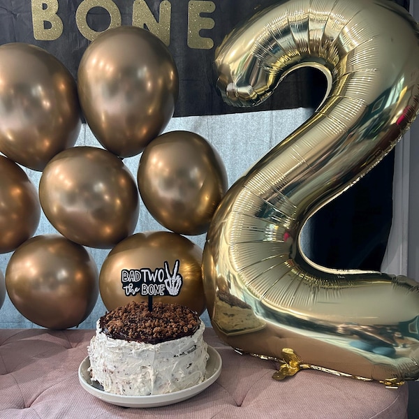 Bad Two the Bone Cake Topper | Birthday Party Decor | 2nd Birthday ...