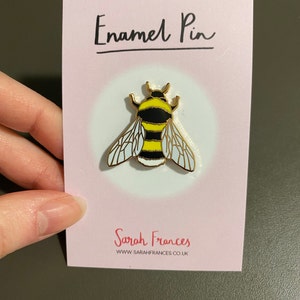 Bee Enamel Pin - Bee Lapel Pin - Rose Gold Bee Pin - Hard Enamel Pin ...