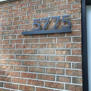 Modern House Numbers Yellow Alucobond with Black Acrylic | Etsy