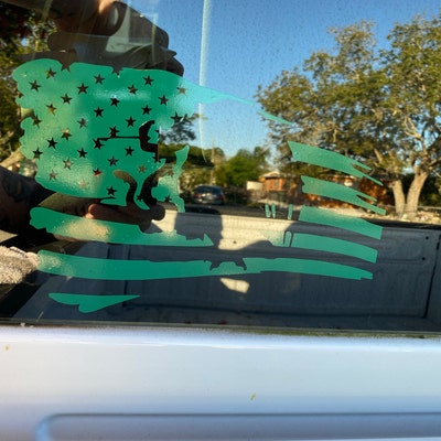 AMERICAN Mexican FLAG TATTERED Decal. Free Shipping. - Etsy