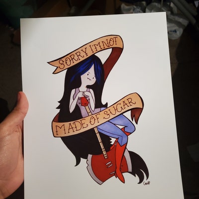 Marceline the Vampire Queen Tattoo Style Print - Etsy