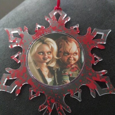 Horror Christmas Snowflake Ornament bride of Chucky Chucky and Tiffany ...