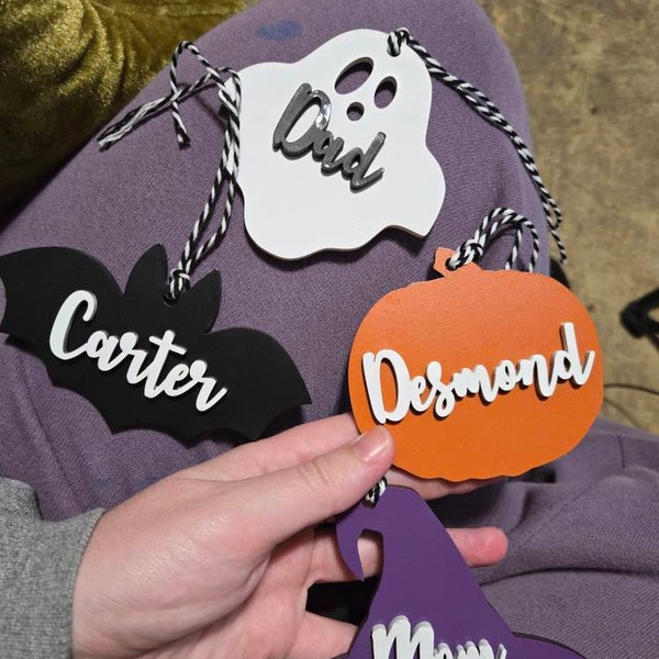 Halloween Basket Name Tags / Boo Basket Tags / Pumpkin Ghost Bat Name ...