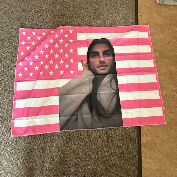 Custom Pink American Flag Tapestry, Personalized Pink Flag, Custom Flag ...