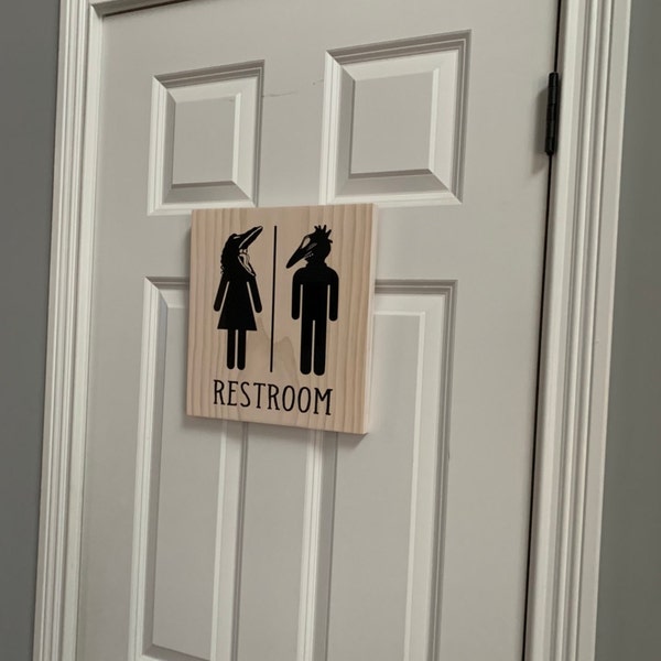 Barbara and Adam Restroom Sign. Bathroom Sign. Restroom Sign. Horror ...